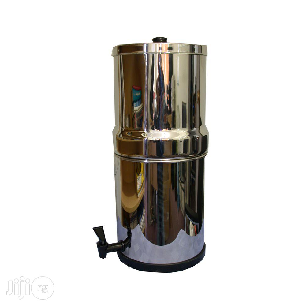 Stainless Steel Water Filtration System With 4 Black Filter Elements in ...
